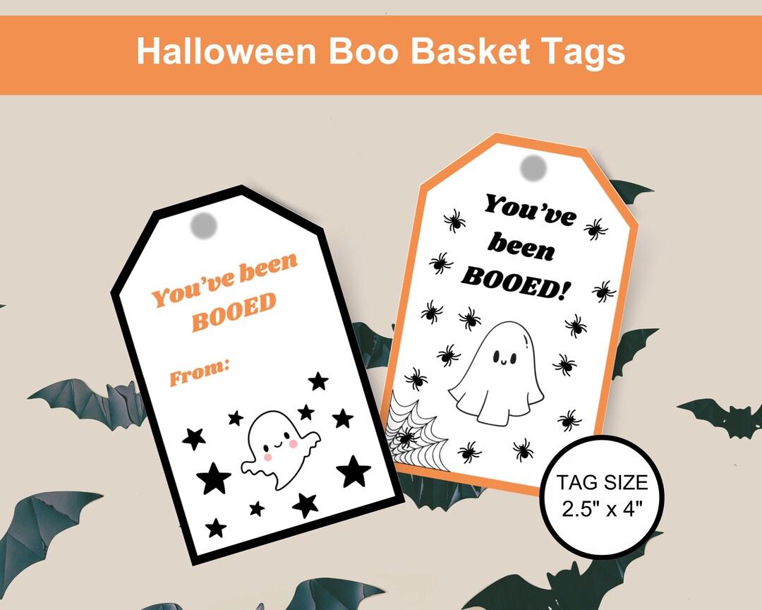 Boo Basket Halloween Gift Tag, Printable you've Been Booed Gift Tag ...
