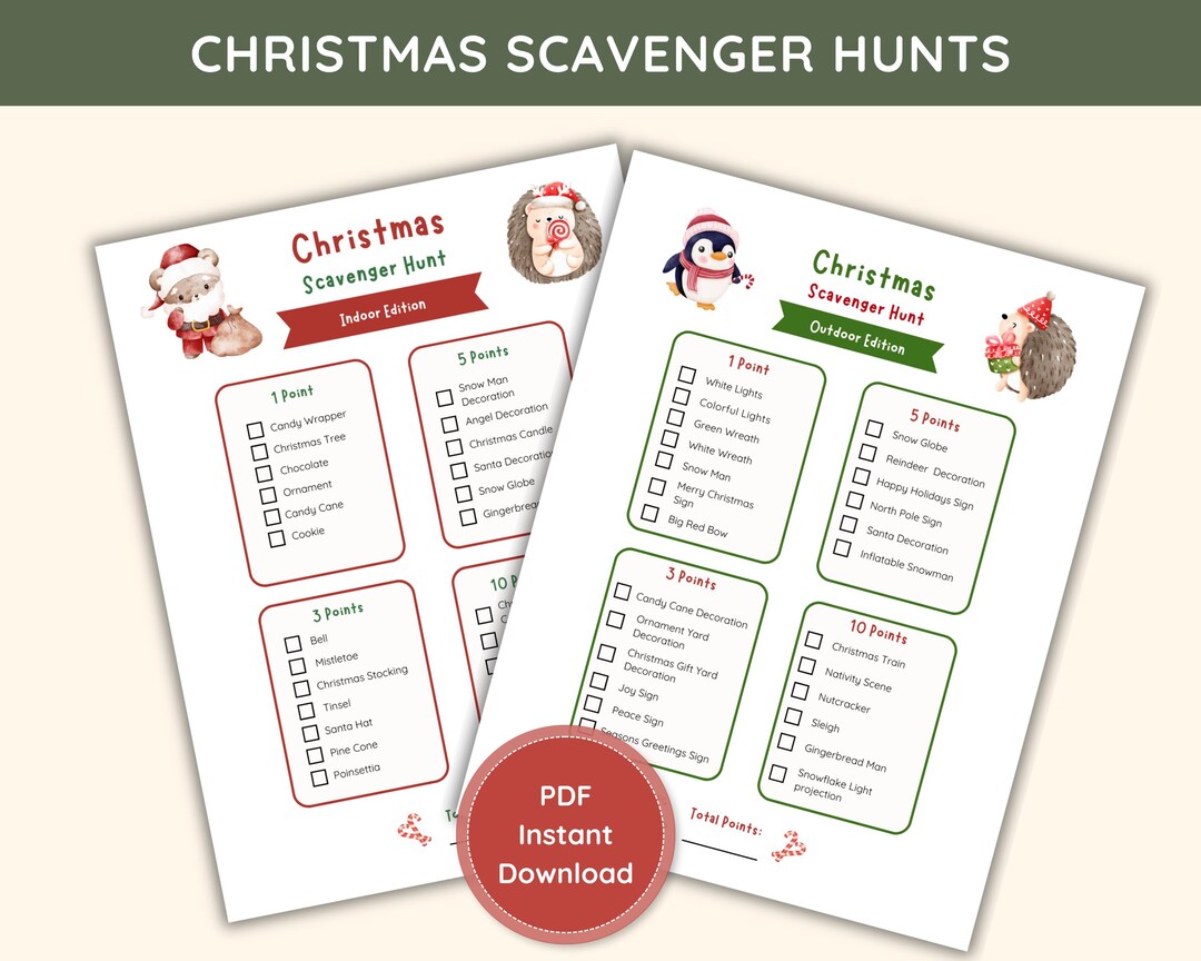 Christmas Scavenger Hunt for Family Indoor and Outdoor Christmas ...