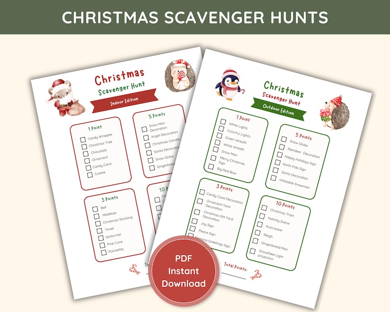 Christmas Scavenger Hunt for Family Indoor and Outdoor Christmas ...