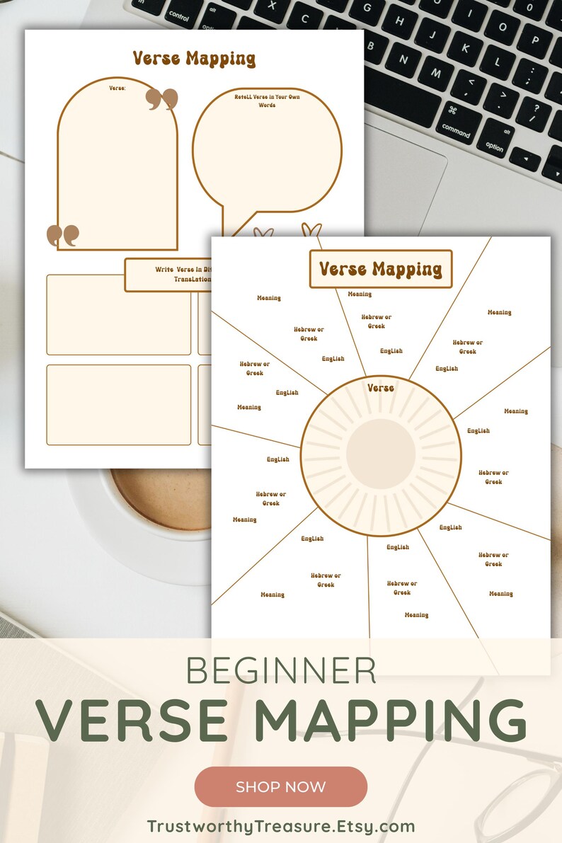 Boho Verse Mapping Printable for Bible Study Notes and Scripture ...