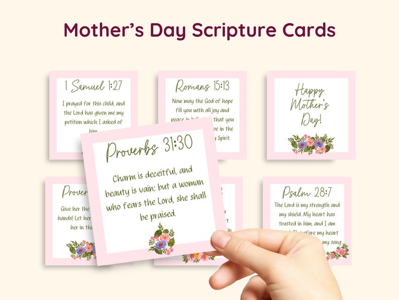 Mother's Day Scripture Cards Bible Verse Proverbs 31 Mom Gift Religious ...