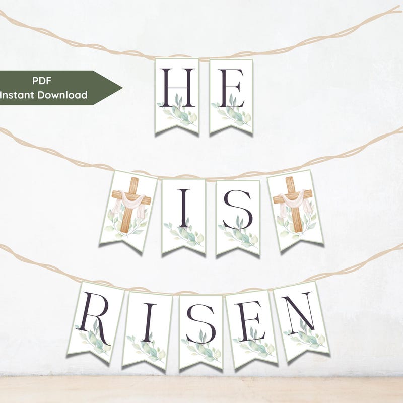 He is Risen Banner - Etsy