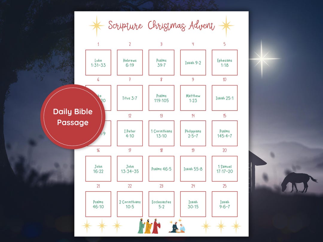 Nativity Advent Calendar Kids, Christian Christmas Countdown, Bible ...