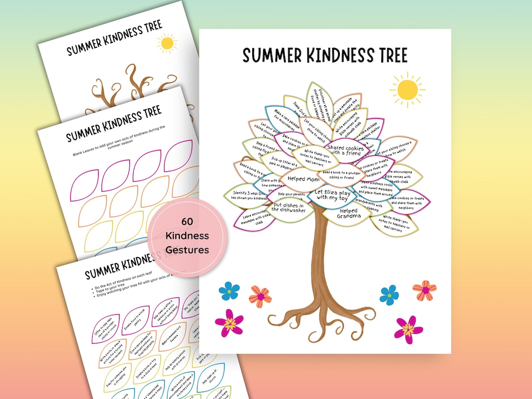 Kids Summer Kindness Tree Craft Activity Sunday School Kindness ...