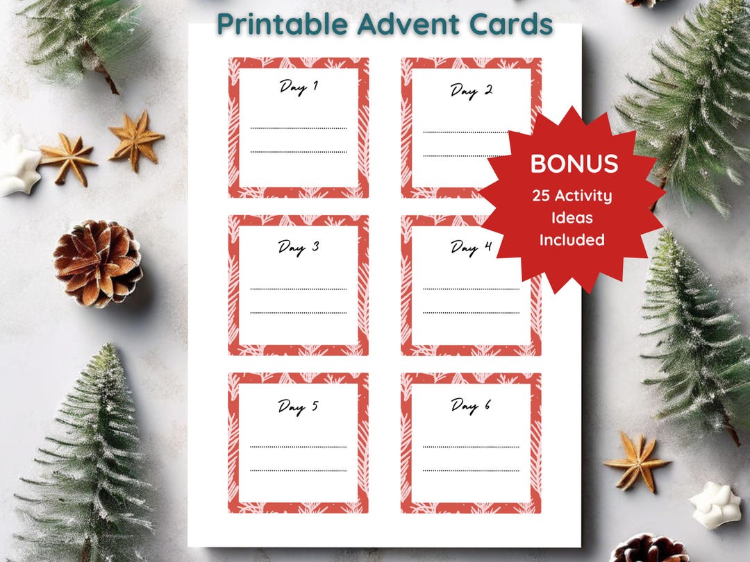 Advent Activity Cards, Advent Calendar Printable, Christmas Advent ...