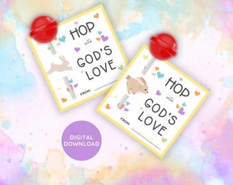 Christian Easter Lollipop Treat Tag, He is Risen Sucker Holder ...