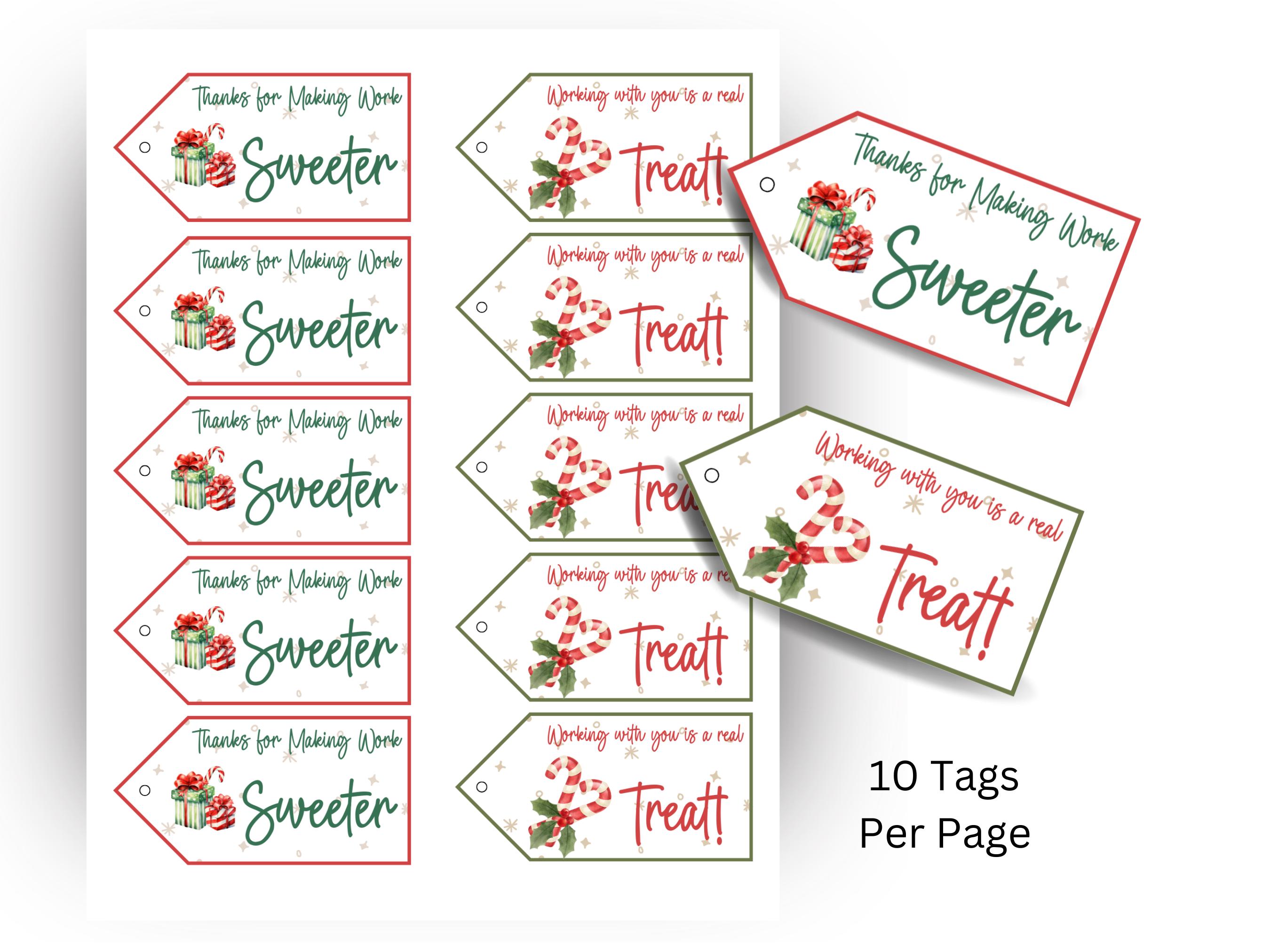 Coworker Christmas Holiday Thank You Tags, Volunteer Appreciation Tags ...