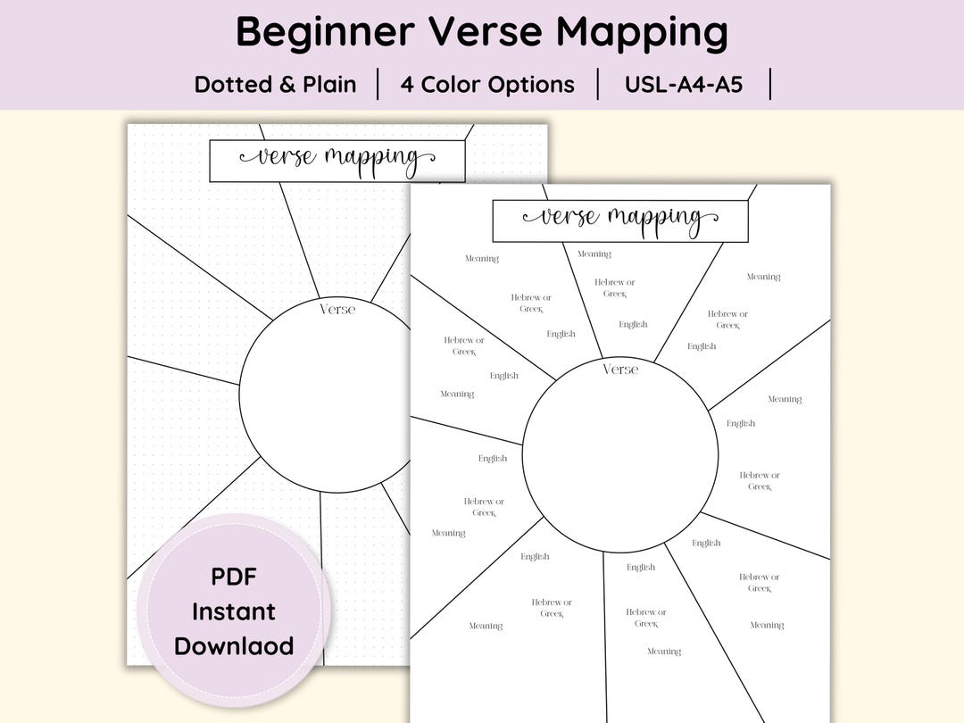 Bible Verse Mapping Template Beginner Bible Worksheet Bible Study Guide ...