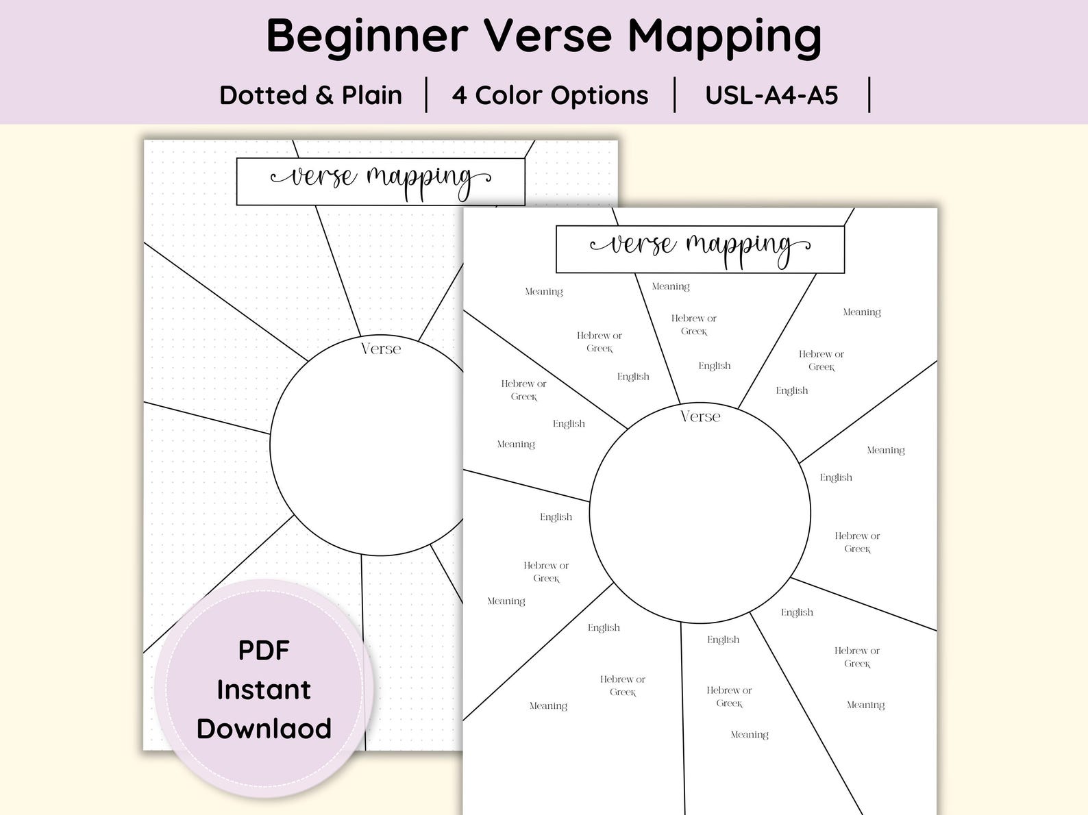 Bible Verse Mapping Template Beginner Bible Worksheet Bible Study Guide ...