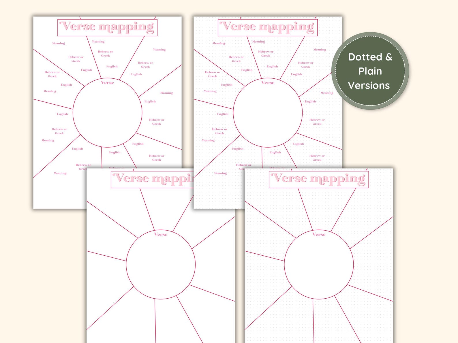 Cute Bible Study Guide Verse Mapping Template Beginner Bible Worksheet ...