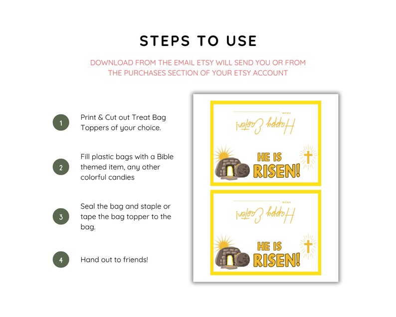 Christian Easter Treat Bag Topper Resurrection Sunday School Class Gift ...