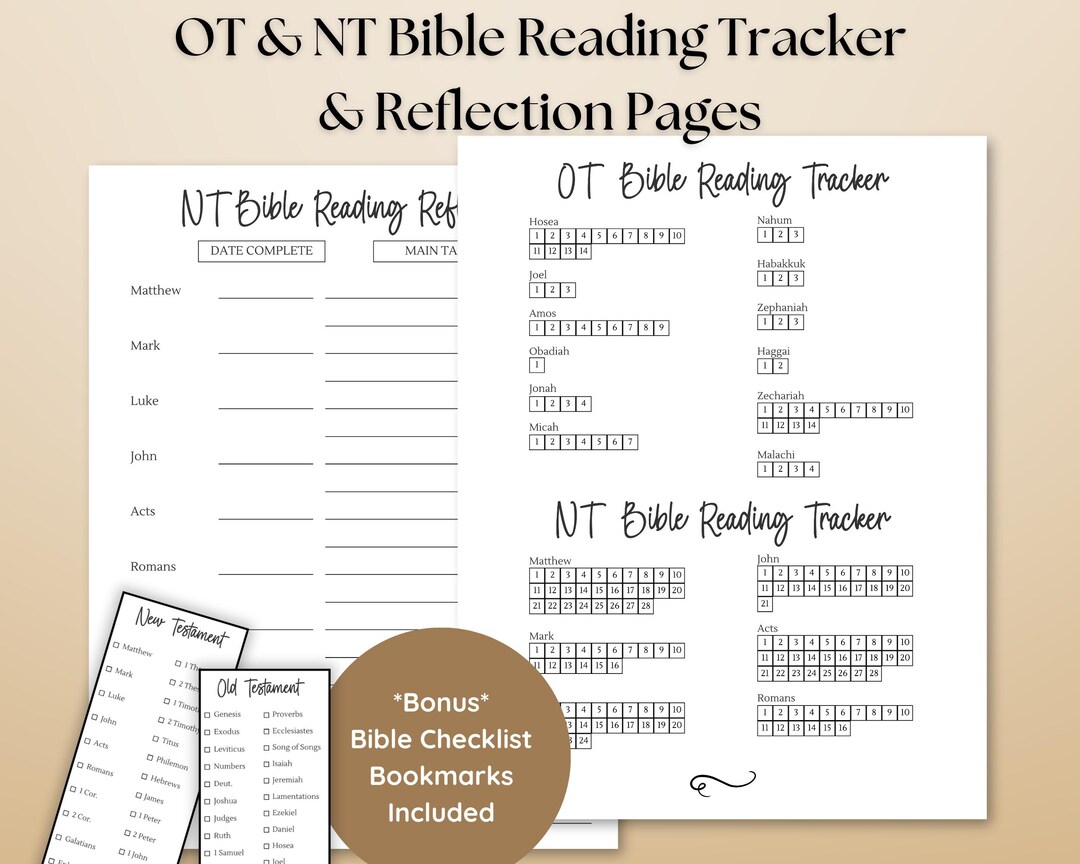 Bible Reading Tracker, Personal Devotional Notes, Bible Tracker ...