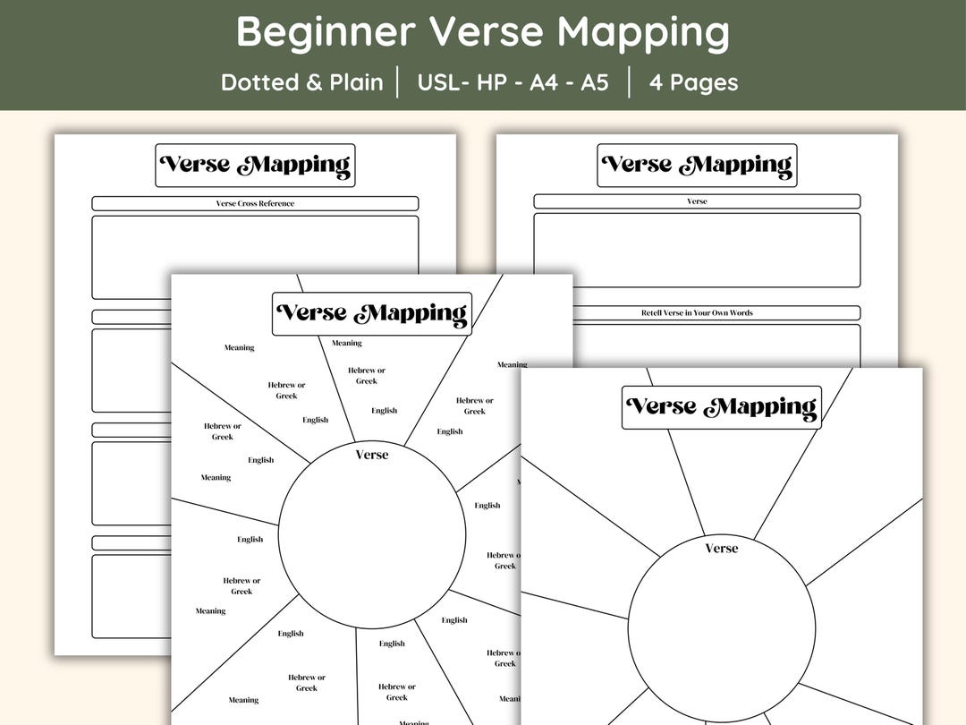 Beginner Bible Verse Mapping Worksheet Bible Study Guide Verse Map ...