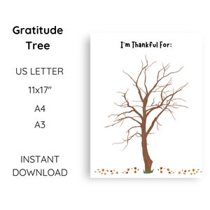 Gratitude Tree Craft Activity for Kids, Printable Thankful Tree ...