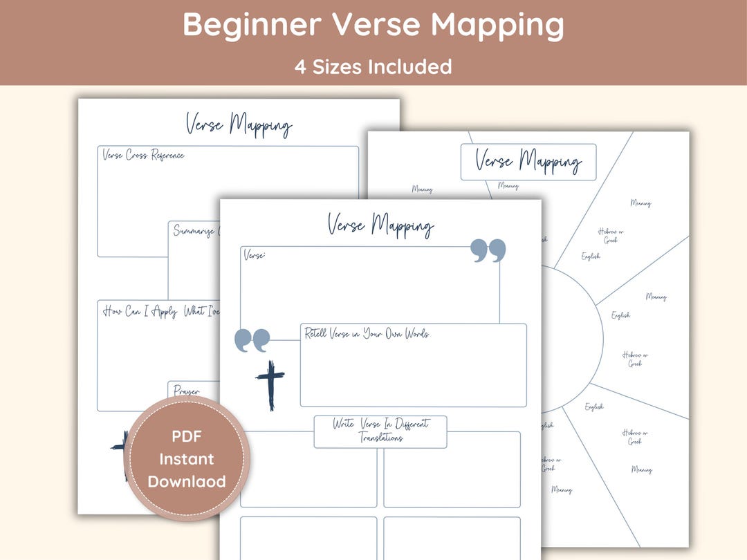Verse Mapping Template Beginner Bible Worksheet Study Guide Verse Map ...