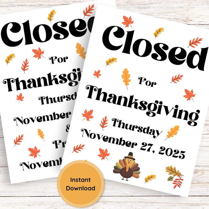 Thanksgiving Store Hours Sign - Etsy