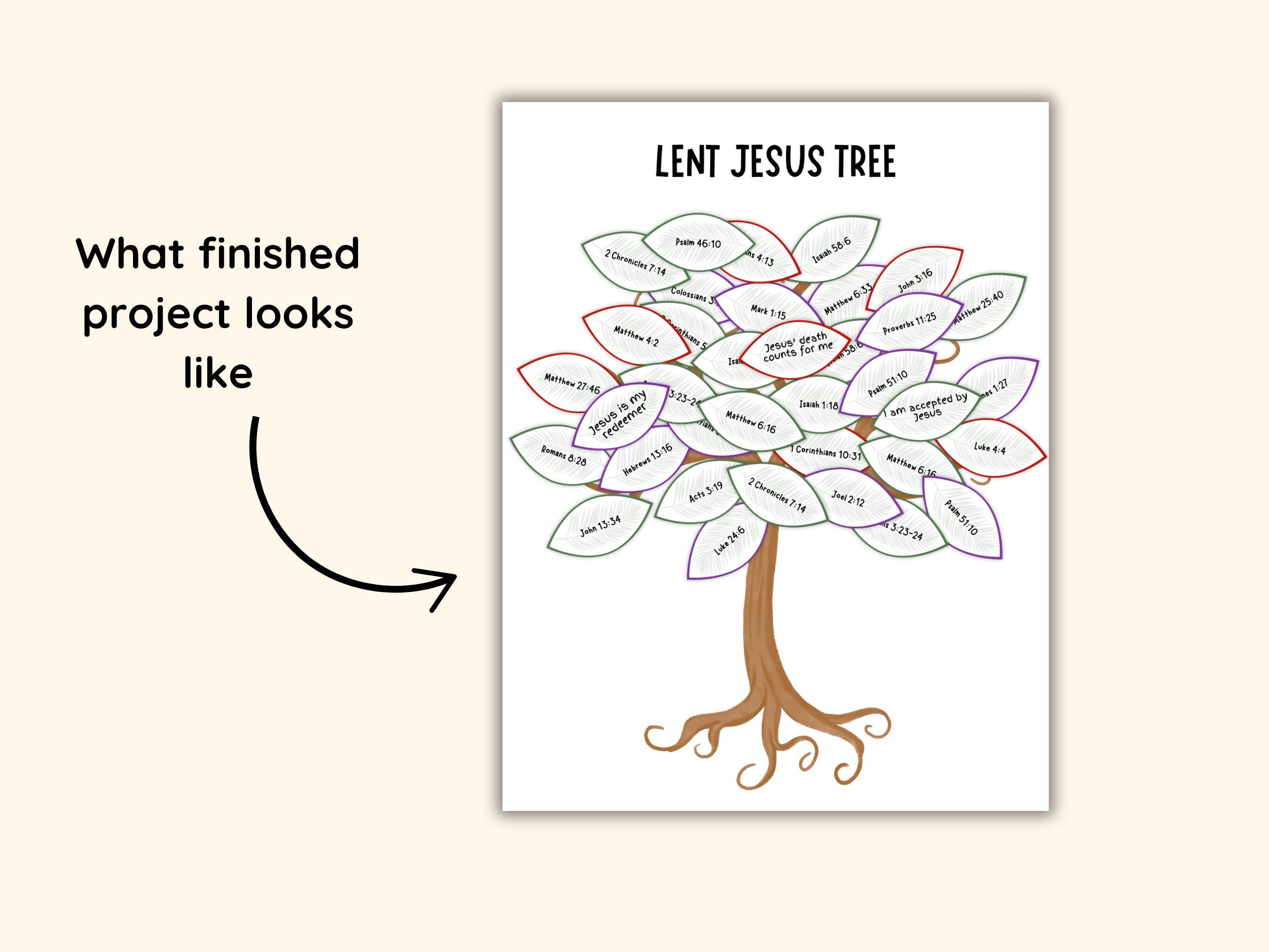 Lent Jesus Tree Craft Activity Sunday School Craft Thankful Activity ...