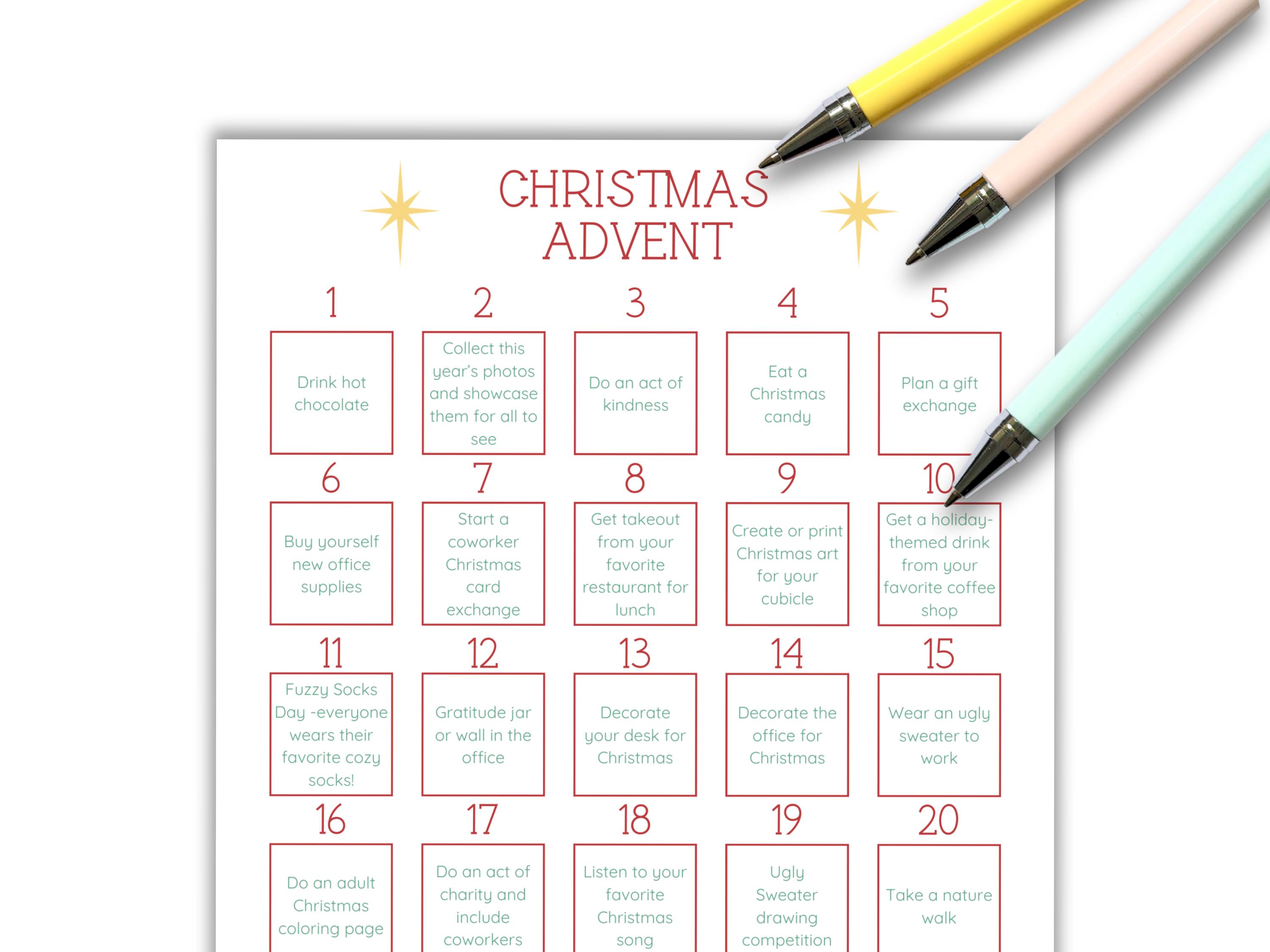 Nativity Manger Scene Advent Calendar for Office or Workplace, Advent ...