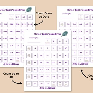 Lent Tracker 2025, Lent Countdown Guide, 40 Day Lenten Calendar, Adult ...