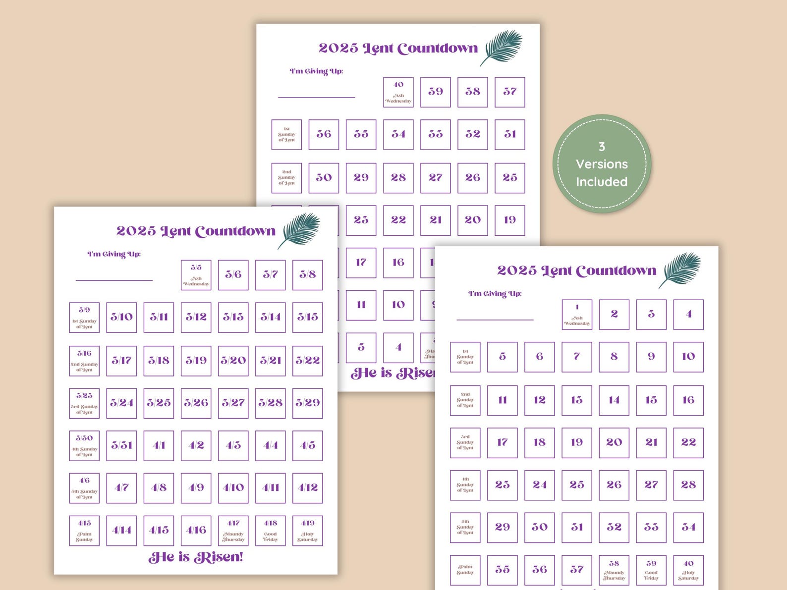 Lent Tracker 2025, Lent Countdown Guide, 40 Day Lenten Calendar, Adult ...