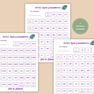 Lent Tracker 2025, Lent Countdown Guide, 40 Day Lenten Calendar, Adult ...