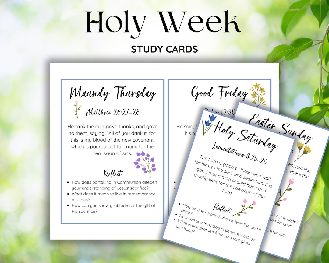 Holy Week Scripture Cards for Family Devotional Time Easter Story Cards ...