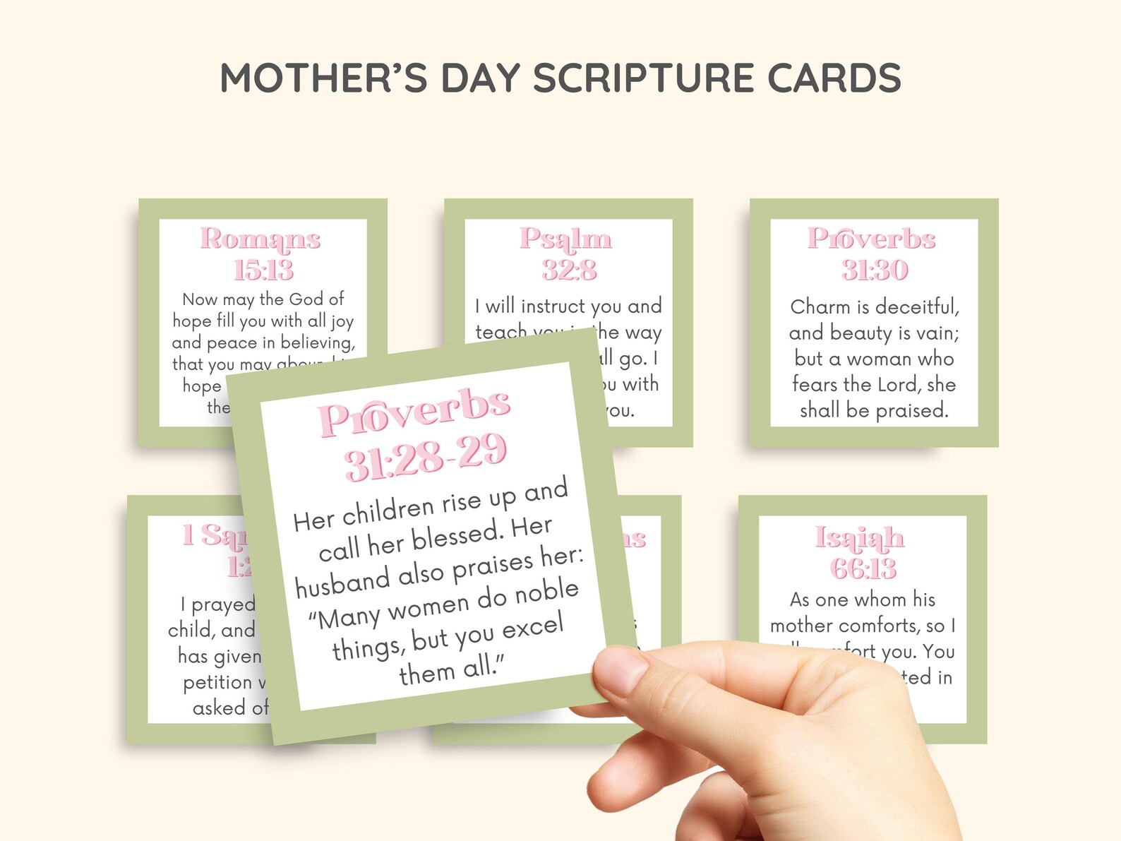 Scripture Cards for Mother's Day Bible Verse Gift Mom Proverbs 31 ...