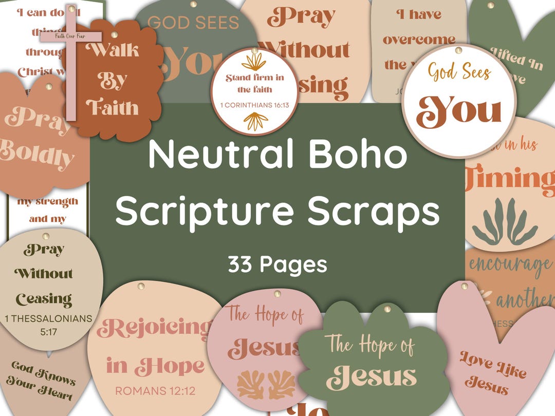 Boho Scripture Scraps Prayer Board Kit or Junk Journal Scripture ...