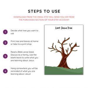 Lent Jesus Tree Craft Activity, Sunday School Craft, Thankful Tree ...