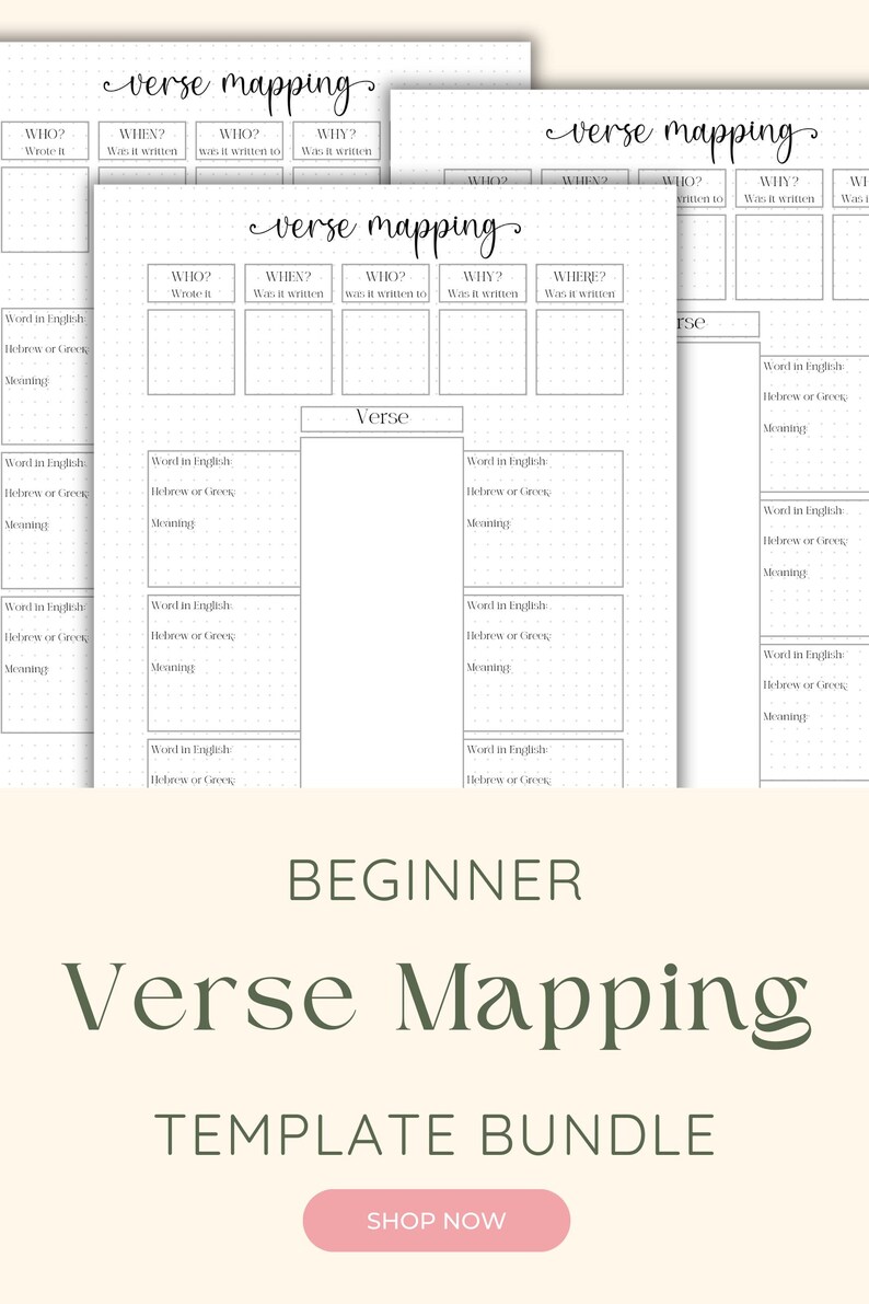 Bible Verse Mapping Template Beginner Bible Worksheet Bible Study Guide ...
