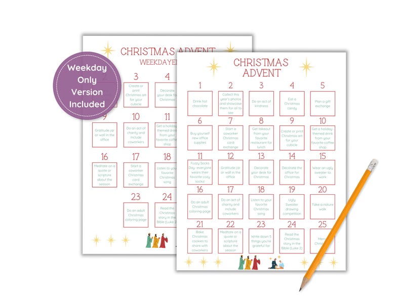 Nativity Manger Scene Advent Calendar for Office or Workplace, Advent ...