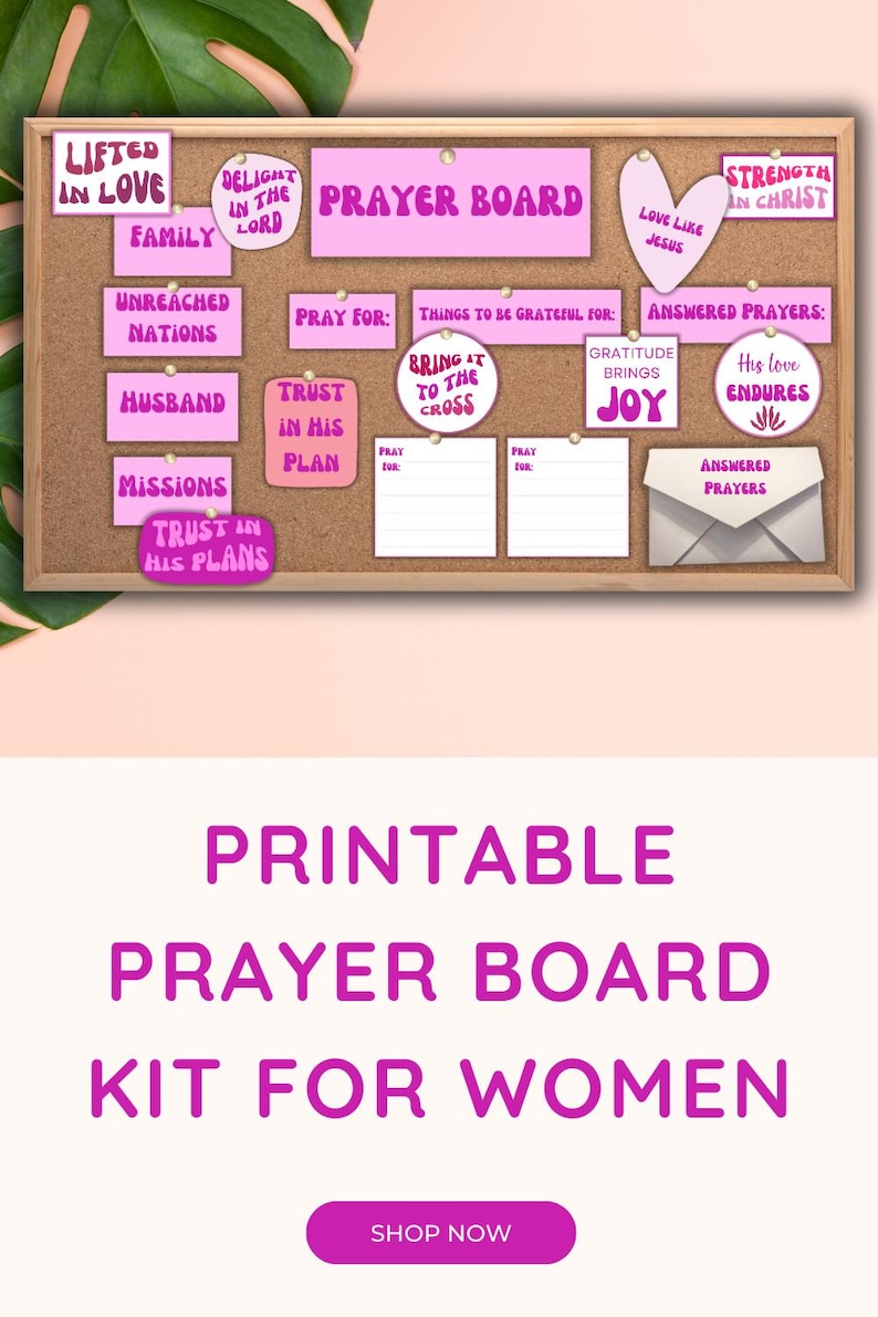Pink Prayer Board Starter Kit for Women Prayer Pink Collage Vision Kit ...
