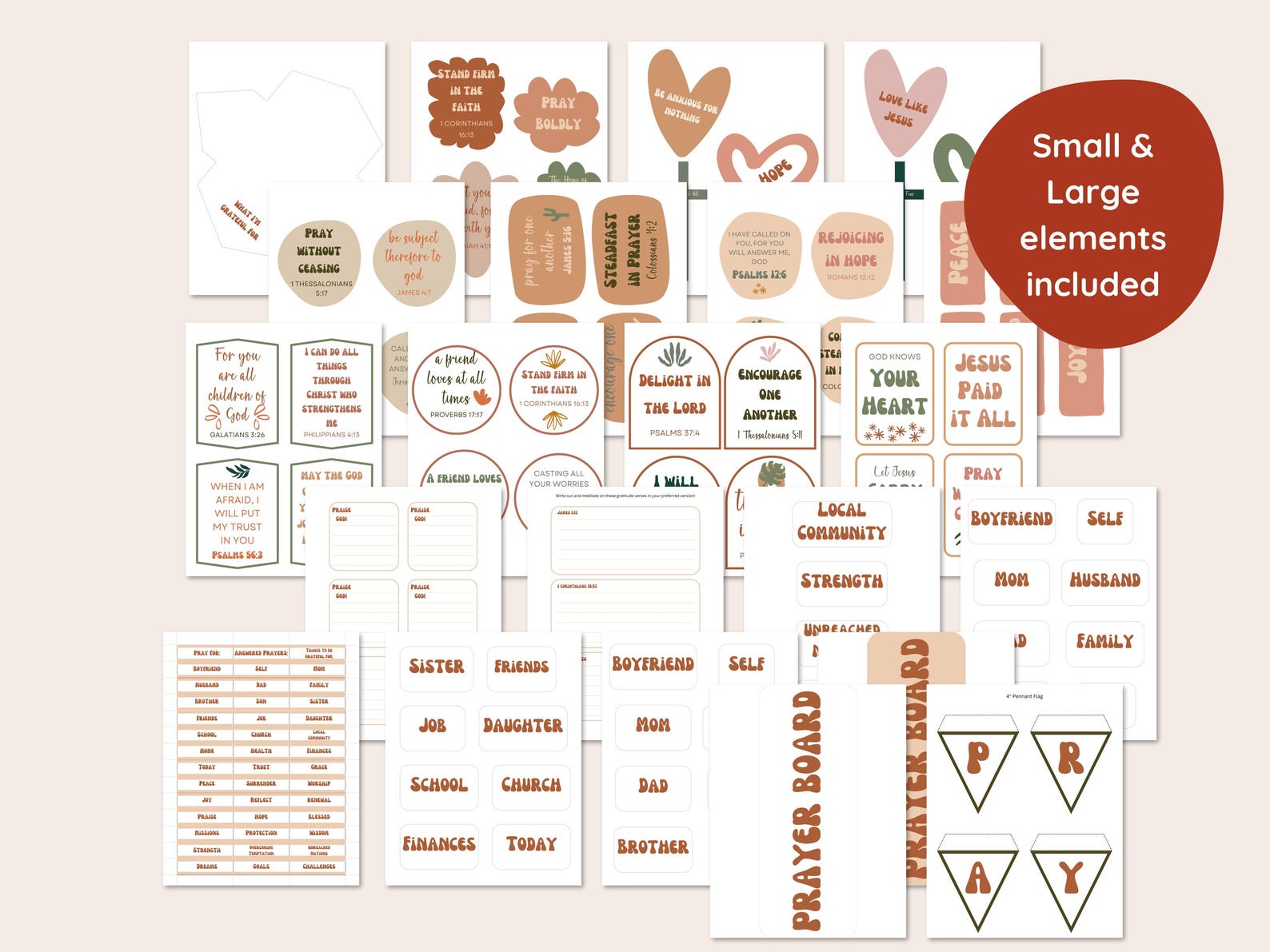 Prayer Board Printable Kit, Boho Neutral Prayer Board for Women, Prayer ...