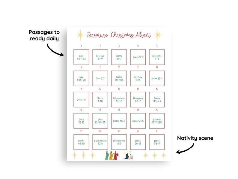 Nativity Advent Calendar Kids, Christian Christmas Countdown, Bible ...