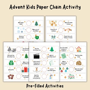Advent Paper Chain Activity Calendar for Kids, Christmas Advent ...
