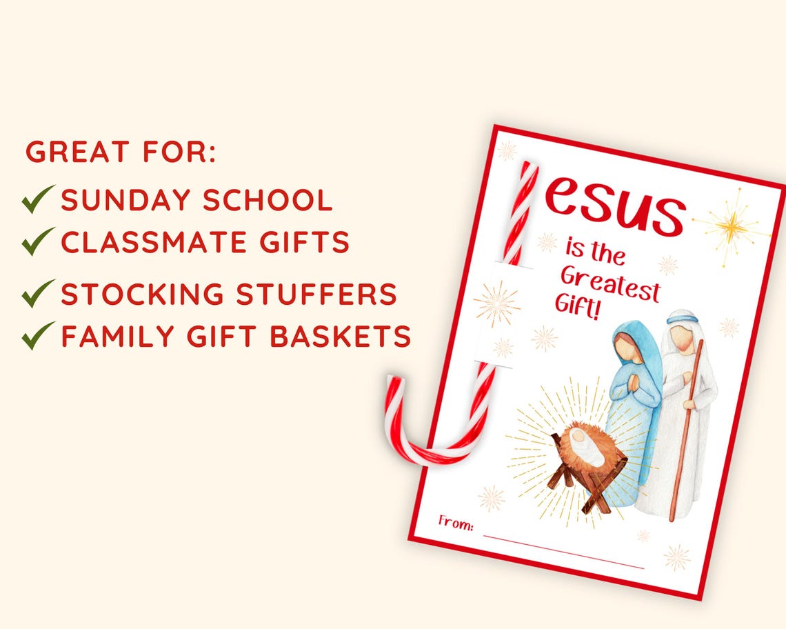 Candy Cane Holder Christian Gift Sunday School Classroom and Teacher ...