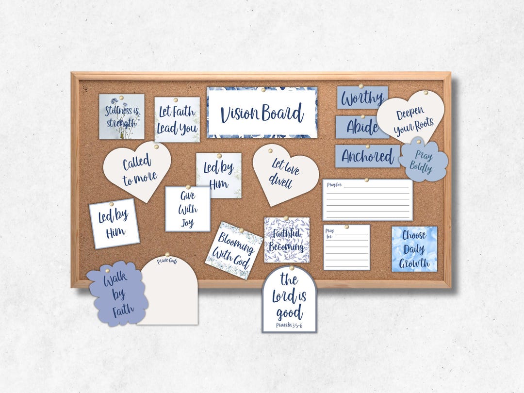 Vision Board Printable Kit for New Years Christian Goals 2026 Vision ...