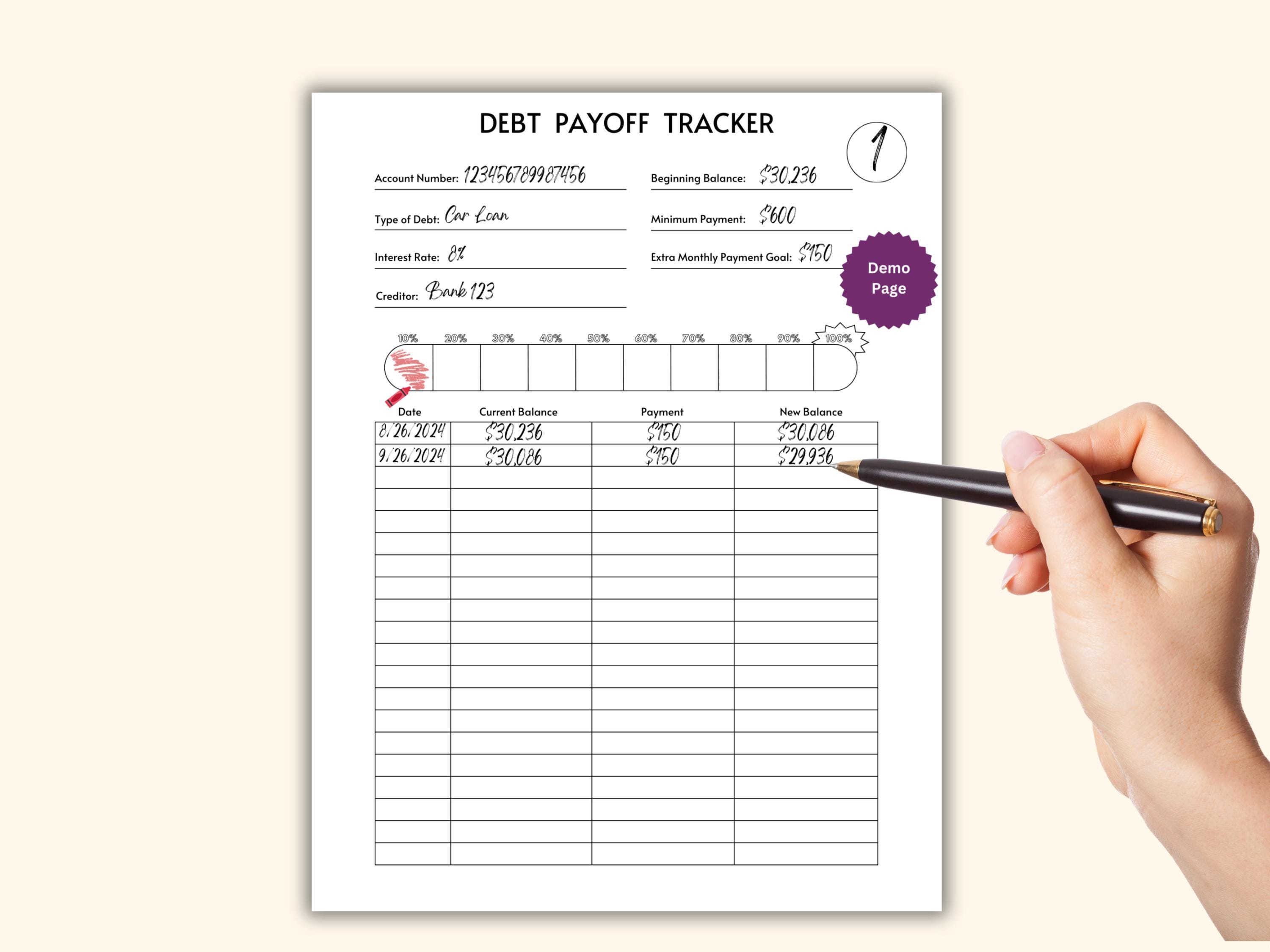 Debt Payoff Tracker Printable for Debt Snowball or Debt Avalanche ...