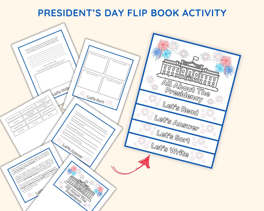 Presidents Day Craft Flip Book Activity Homeschool and Classroom ...