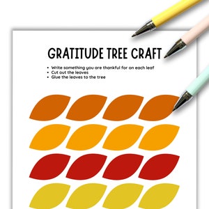 Gratitude Tree Craft Activity for Kids, Printable Gratitude Activity ...