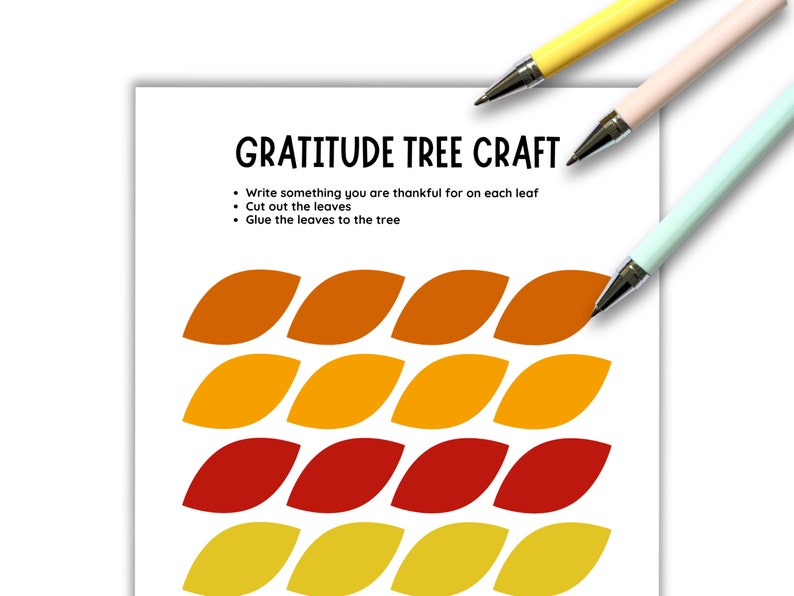 Gratitude Tree Craft Activity for Kids, Printable Thankful Tree ...