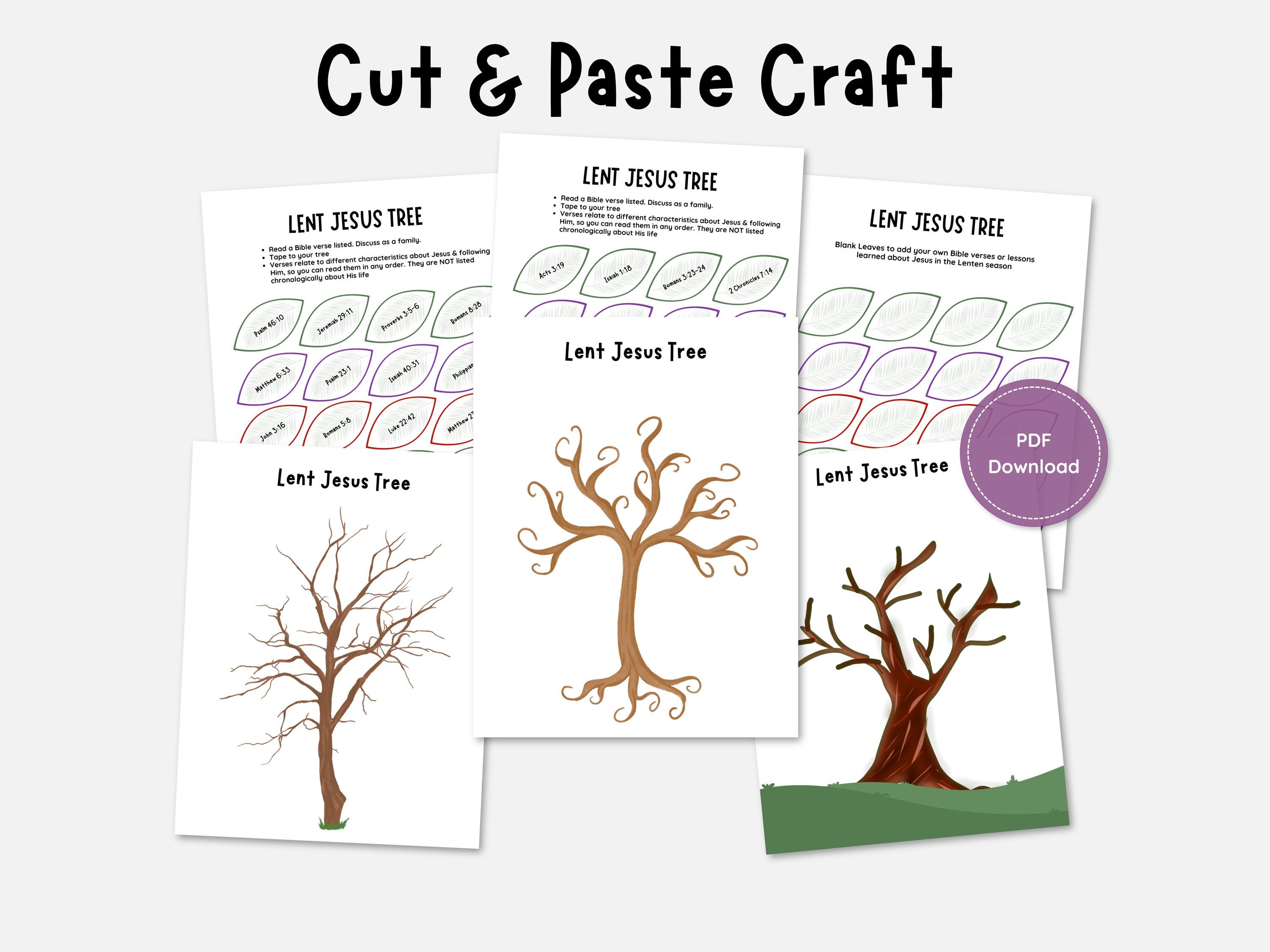 Lent Jesus Tree Craft Activity, Sunday School Craft, Thankful Tree ...
