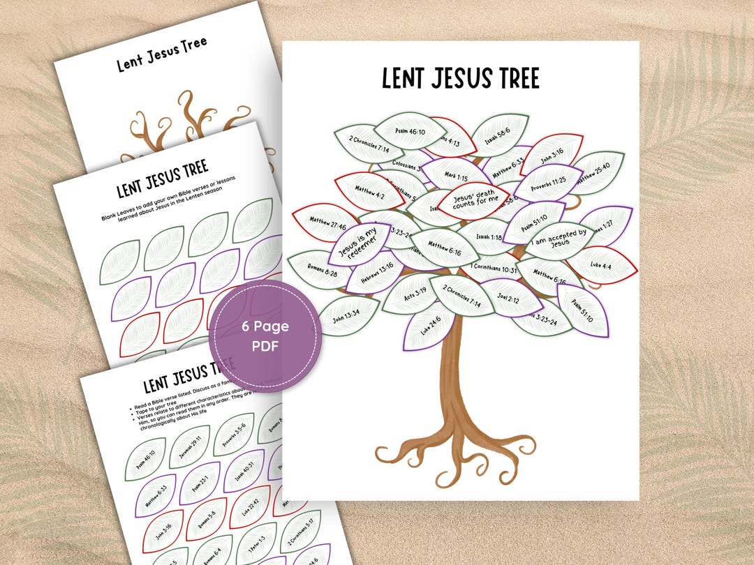 Lent Jesus Tree Craft Activity, Sunday School Craft, Thankful Tree ...