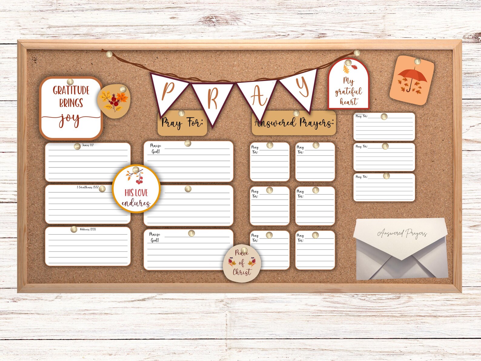 Gratitude Prayer Board, Prayer Board Kit for Women, Christian Bulletin ...