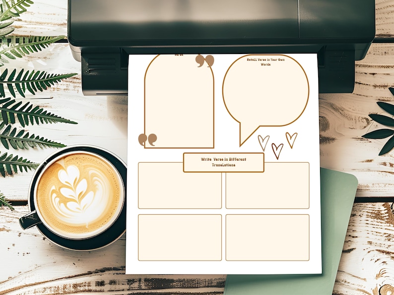 Boho Verse Mapping Printable for Bible Study Notes and Scripture ...