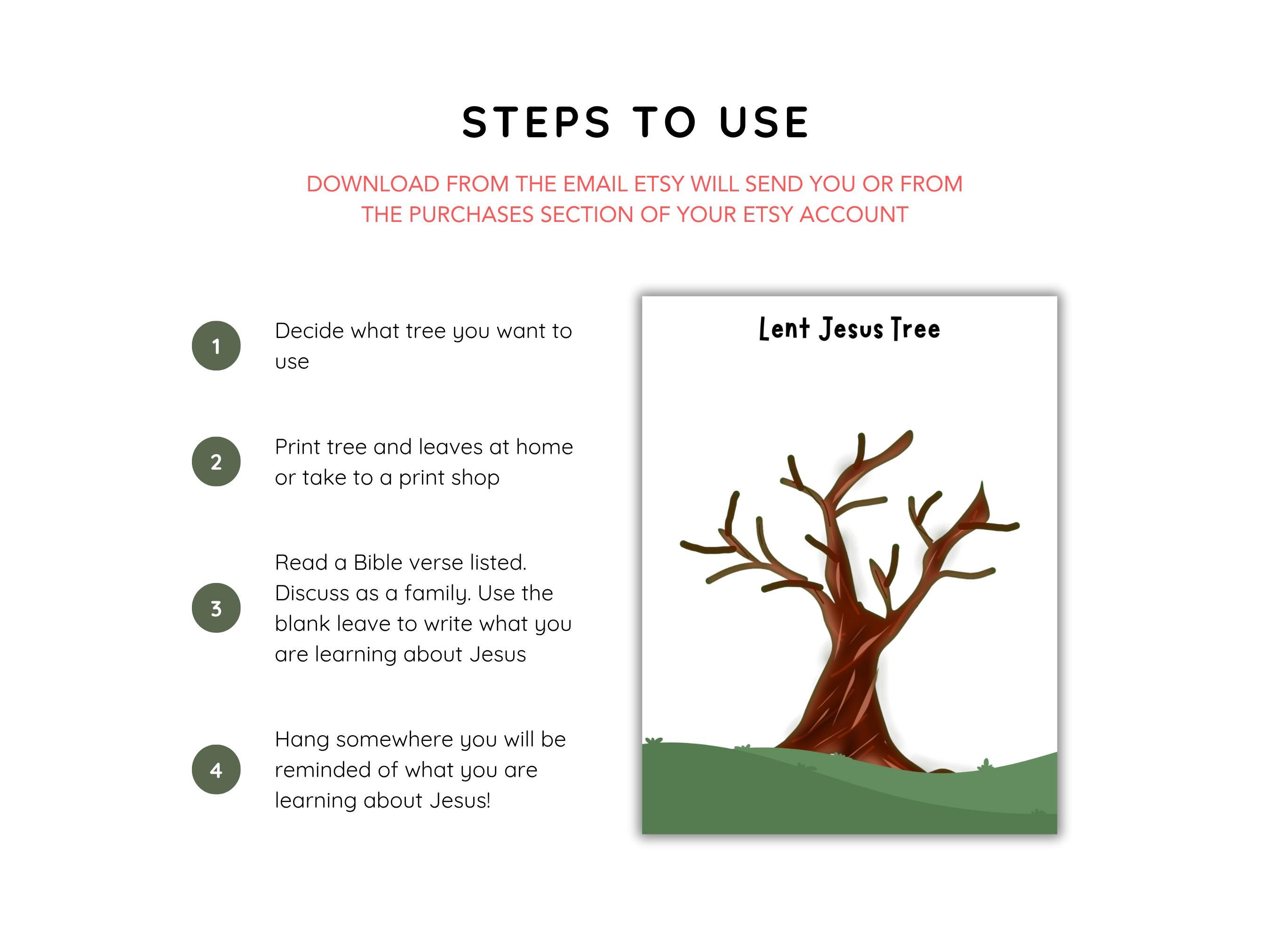 Lent Jesus Tree Craft Activity Sunday School Craft Thankful Activity ...