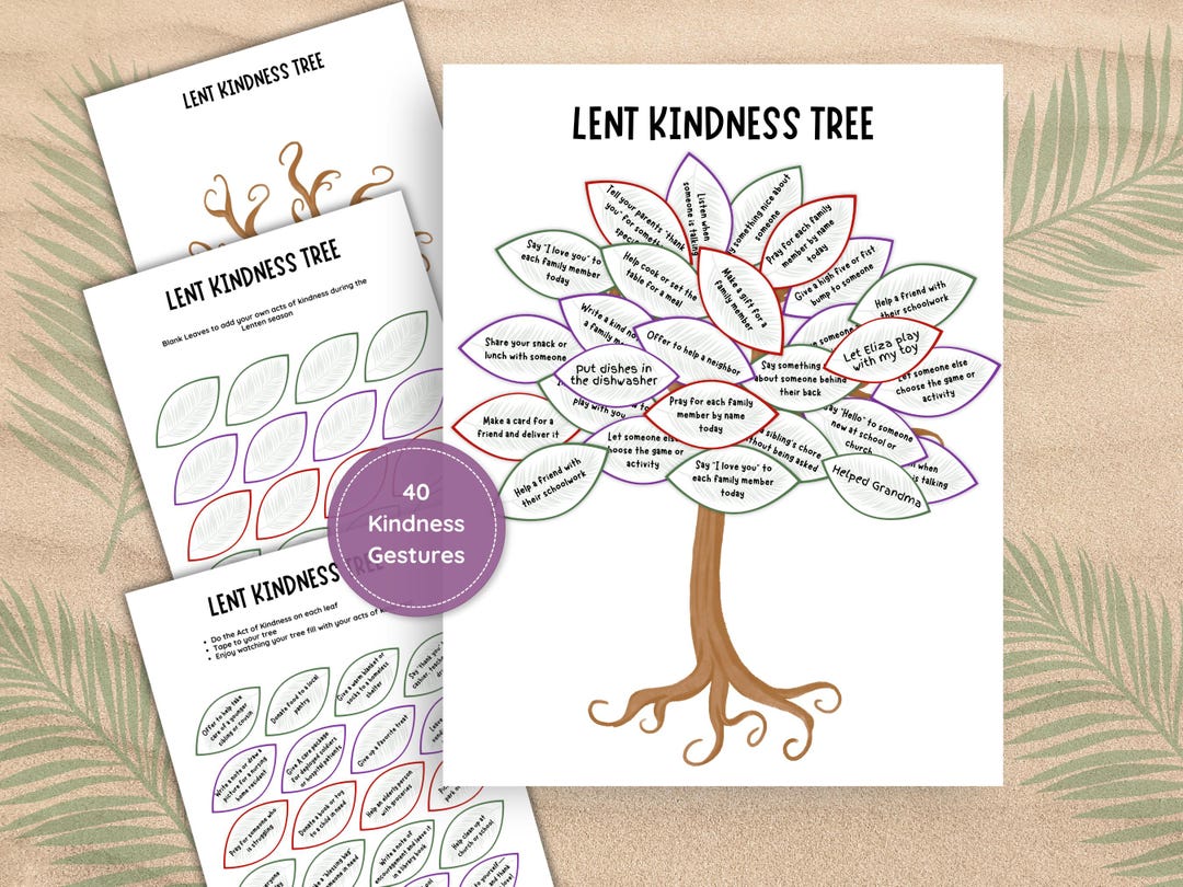 Kids Lent Kindness Tree Craft Activity, Sunday School Craft, Kindness ...