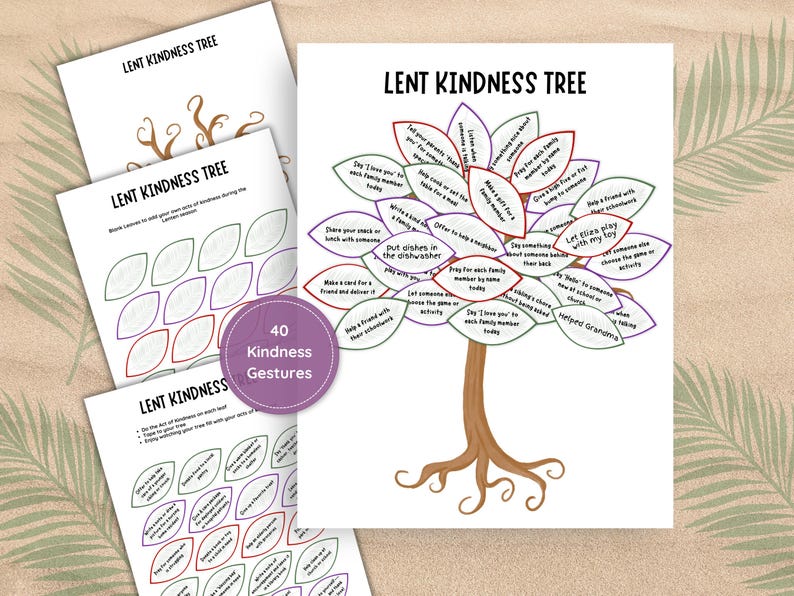 Kids Lent Kindness Tree Craft Activity, Sunday School Craft, Kindness ...