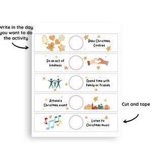 Advent Paper Chain Activity Calendar for Kids, Christmas Advent ...