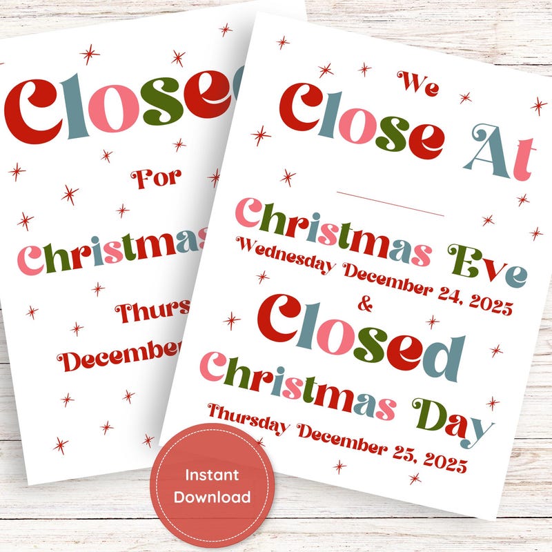 Christmas Holidays Closed Sign - Etsy